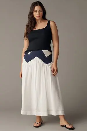 Maeve Geometric Midi Skirt