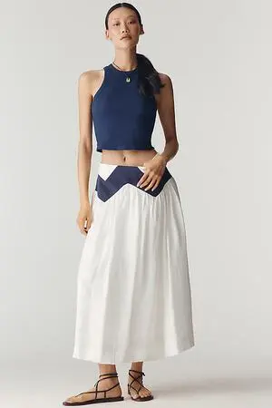 Maeve Geometric Midi Skirt