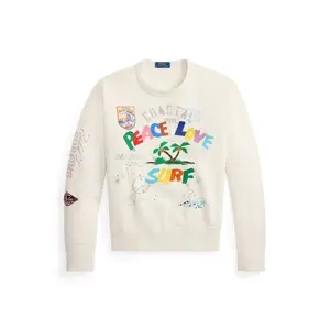 Ralph Lauren Peace Love Surf" Graphic Fleece Sweatshirt