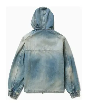 1989 STUDIO Hooded Denim Jacket With Zip Closure
