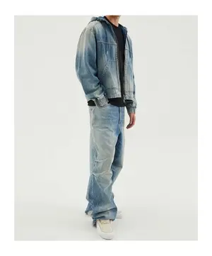 1989 STUDIO Hooded Denim Jacket With Zip Closure