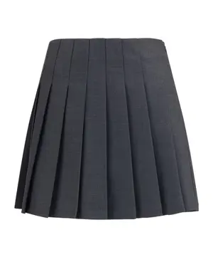 SELF-PORTRAIT Pleated Lace-trim Skirt - Grey