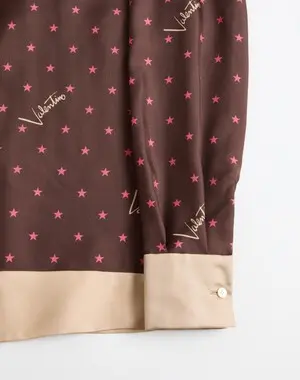 Valentino Garavani Printed Long Sleeve Shirt With Stand-up Collar
