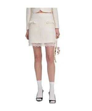 SELF-PORTRAIT A-line Mini Skirt With Lace Trim