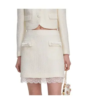 SELF-PORTRAIT A-line Mini Skirt With Lace Trim