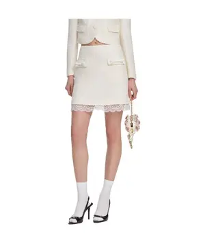 SELF-PORTRAIT A-line Mini Skirt With Lace Trim
