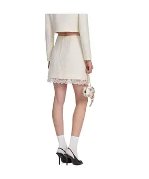 SELF-PORTRAIT A-line Mini Skirt With Lace Trim