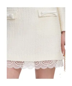 SELF-PORTRAIT A-line Mini Skirt With Lace Trim