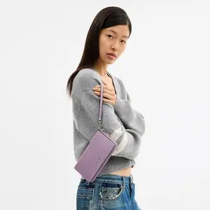COACH OUTLET Long Zip Around Wallet With Detachable Card Case - Silver/jasmine