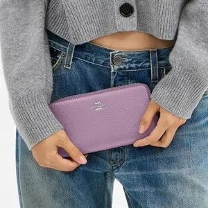 COACH OUTLET Long Zip Around Wallet With Detachable Card Case - Silver/jasmine