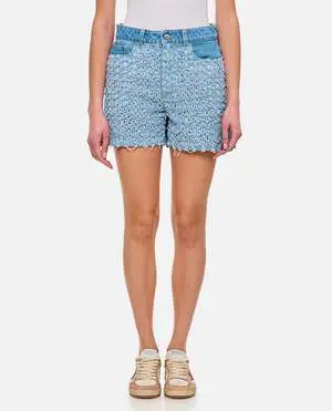 Stella McCartney Boucle Denim Shorts - Multicolor
