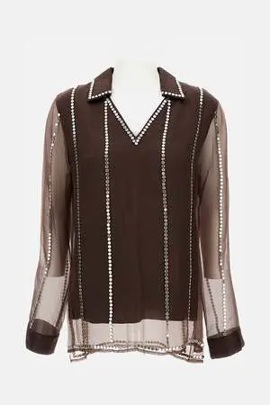WALES BONNER Organza Shirt With Metal Stud Details