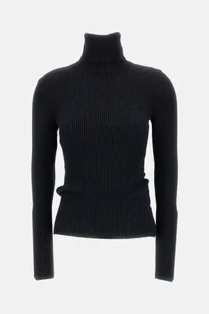 Junya Watanabe Stretch Wool Ribbed Turtleneck Sweater - Multicolor