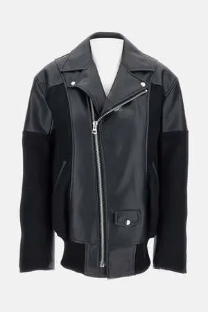 Junya Watanabe Faux Leather Jacket With Contrasting Fabric Panels