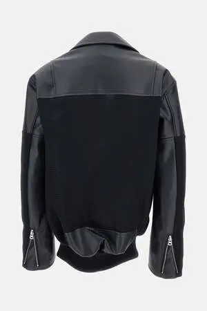Junya Watanabe Faux Leather Jacket With Contrasting Fabric Panels