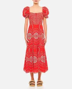 Charo Ruiz Ibiza Embellished Balloon Sleeve Dress