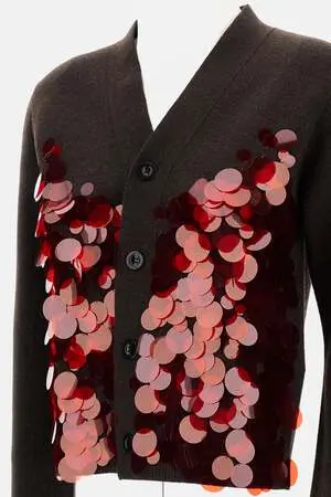 Sacai Knit Cardigan With Sequins