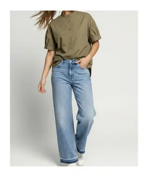Aspesi Band Collar Short Sleeve Shirt