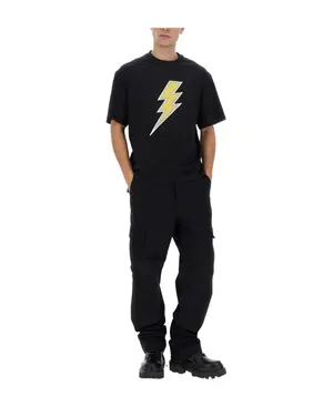 Neil Barrett Logo Patch Crewneck T-shirt