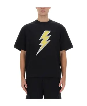 Neil Barrett Logo Patch Crewneck T-shirt
