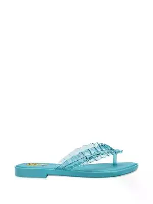 Melissa Ganni X Ruffled Flip-flops - Blue