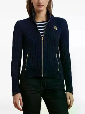 Ralph Lauren Navy Cable Knit Zip Jacket