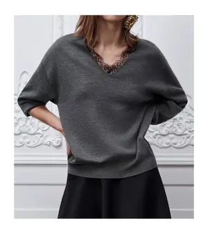 Dior Christian Lace Embellished Knitted Jumper