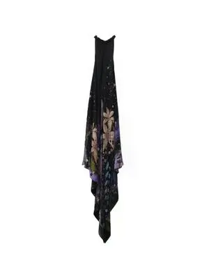 YANGKEHAN Maxi Floral-print Silk Dress