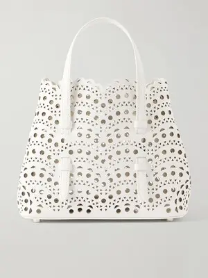 Alaïa Mina 20 Laser-cut Leather Tote - Neutrals