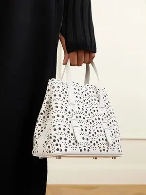 Alaïa Mina 20 Laser-cut Leather Tote - Neutrals