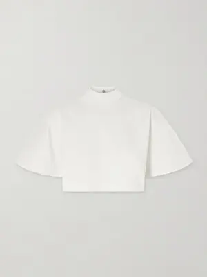 Alaïa Cropped Cotton-jersey Turtleneck T-shirt - White
