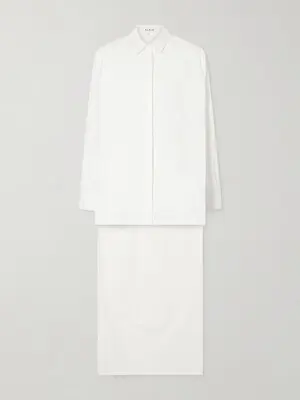 Alaïa Asymmetric Cotton Poplin Shirt - White