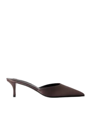 Alaïa Le Coeur 55 Satin Mules - Brown
