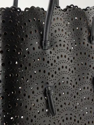 Alaïa Mina 37 Laser-cut Leather Tote - Black