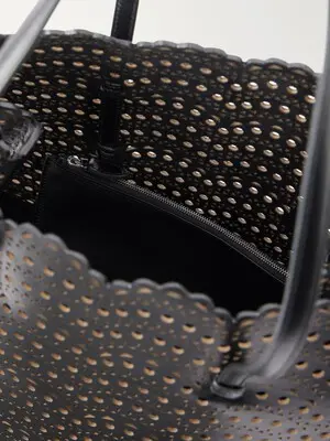 Alaïa Mina 37 Laser-cut Leather Tote - Black