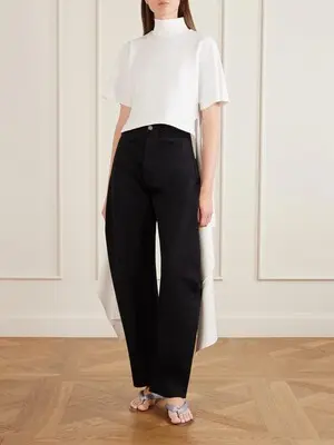 Alaïa Asymmetrical Cotton-blend Jersey T-shirt