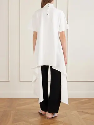 Alaïa Asymmetrical Cotton-blend Jersey T-shirt