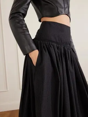 Alaïa Textured Cotton Midi Skirt