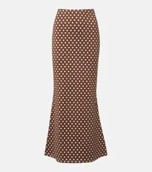 MONTCE Natalia Polka Dot Maxi Skirt - Brown
