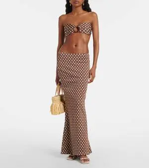 MONTCE Natalia Polka Dot Maxi Skirt - Brown