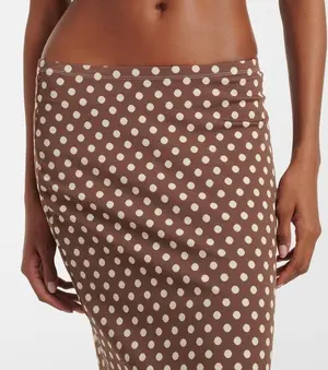 MONTCE Natalia Polka Dot Maxi Skirt - Brown