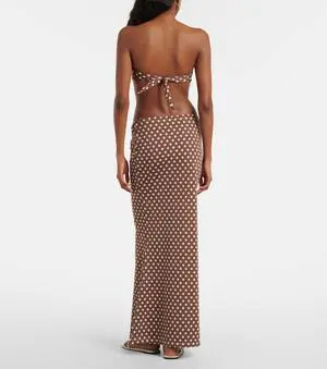 MONTCE Natalia Polka Dot Maxi Skirt - Brown