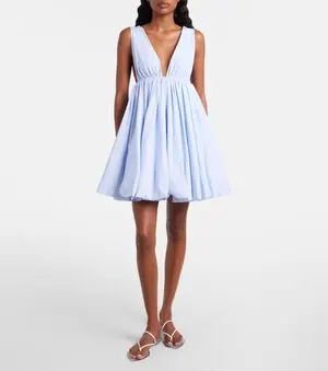 Alaïa Striped Cotton Poplin Minidress