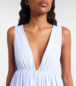 Alaïa Striped Cotton Poplin Minidress
