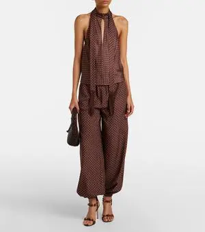 Posse Evie Polka-dot Balloon Pants - Brown