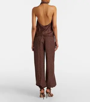 Posse Evie Polka-dot Balloon Pants - Brown
