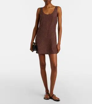 Posse Evie Belted Polka-dot Minidress