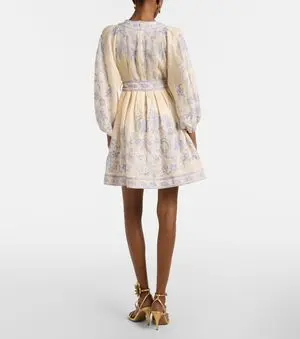 Zimmermann Indra Floral Linen Minidress - White