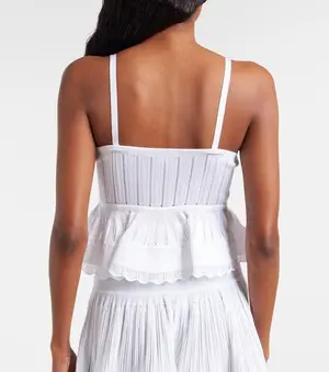 Alaïa Knitted Viscose Top - White