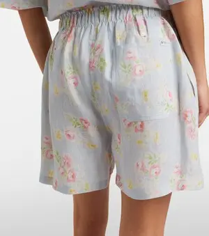 Prada Floral Linen Shorts